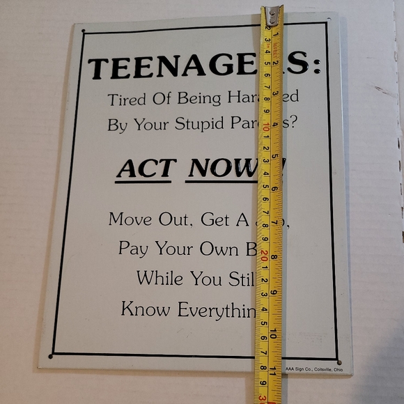 AAA Sign Co | Other | Humor Sign Teenagers Move Get Job Pay Bills While ...